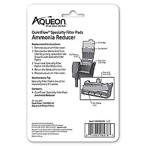 Aqueon QuietFlow LED PRO Ammonia Reducer 4 Count Filter Pads for Model 10