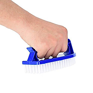 TOPINCN Swimming Pool Step Corner Brush Hand-held Door Window Tools with Fine Bristles Nonslip Handle