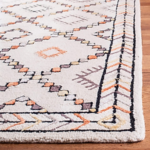 SAFAVIEH Bellagio Collection 8' x 10' Ivory/Multi BLG548A Handmade Boho Premium Wool Area Rug