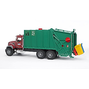 Bruder Mack Granite Garbage Truck (Ruby red-Green)