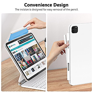 GOOJODOQ Magic Pencil Holder Compatible with Magic Keyboard, Smart Keyboard Folio, Smart Folio Designed for Apple Pencil 2nd Generation-White