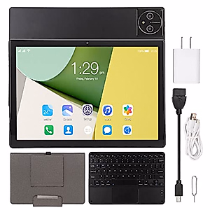 HEEPDD 10.1 Inch Tablet, 8MP Front 16MP Rear Black FHD Tablet 5.0 8GB RAM 256GB ROM 2 in 1 12 (US Plug)