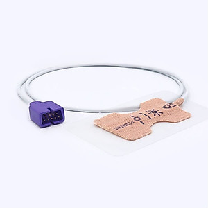 12pcs Compatible Disposable Spo2 Sensor for Nellcor MAX-N Probe, Adhesive Tape Sensor 9 Pins 3.3 ft - Pediatric