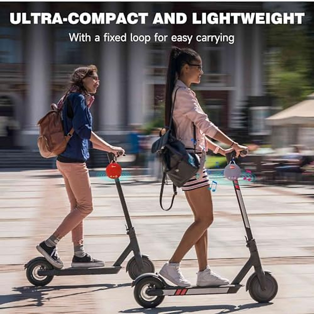 UrbanX Audience Series IPX7 Bluetooth Waterproof Speaker with Clip, Compact Speaker with Big Sound, Punchy Bass, Wireless for Redmi Note 11T Pro+ & Beach, Pool, Boat, Biking Purple 2 Pack