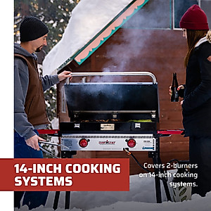 Camp Chef Deluxe BBQ Grill Box, for 2 burner stoves, black, 14 in. x 32 in. x 10 in.