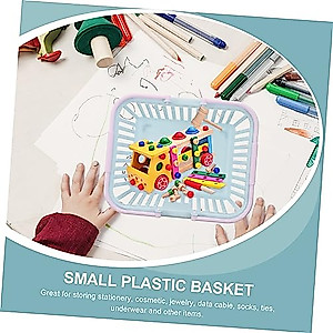 ANDRESLAD 6pcs Storage Basket Sundries Storage Container Sundries Organizer Toy Container Fruit Containers Bathroom Desktop Baskets Toys Storage Organizer Basket for Office Sky-blue Plastic