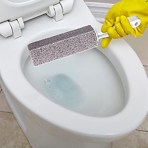 30 Pieces Pumice Toilet Bowl Brush Pumice Stone with Long Handle Toilet Stone Brush Block for Bath Grout Pool Kitchen Tubs Showers