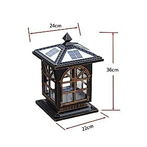 SPNEC Column Headlights, Solar Outdoor Lights, Garden Lights Home Waterproof, Vintage Aluminum Villa Terrace Landscape
