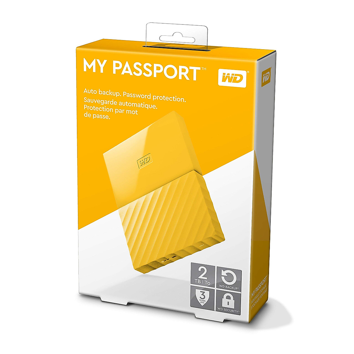 WD 2TB Yellow My Passport Portable External Hard Drive - USB 3.0 - WDBS4B0020BYL-WESN (Renewed)