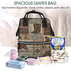Diaper Bag Western Rodeo Area Large Capacity Nappy Bag Backpack for Baby Care Tote Bags Travel Backpack for Mom and Dad
