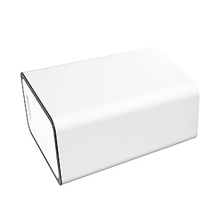 VIVIDPLOT Press Type Plastic Trash Can with Lid 15L Capacity White Bathroom Kitchen Garbage Bin