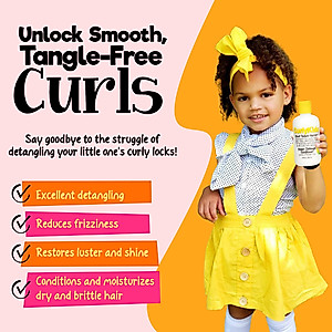 CurlyKids Super Hair Detangler Conditioner | Kids Hair Conditioner for Curly, Kinky & Wavy Hair | Sulfate & Paraben-Free Hair Care Formula - 8oz