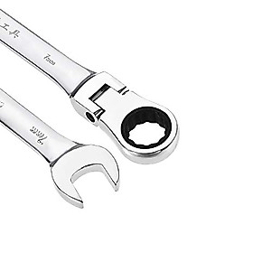 uxcell 7mm Flex-Head Ratcheting Combination Wrench Metric 72 Teeth 12 Point Ratchet Box Ended Spanner Tools, Cr-V