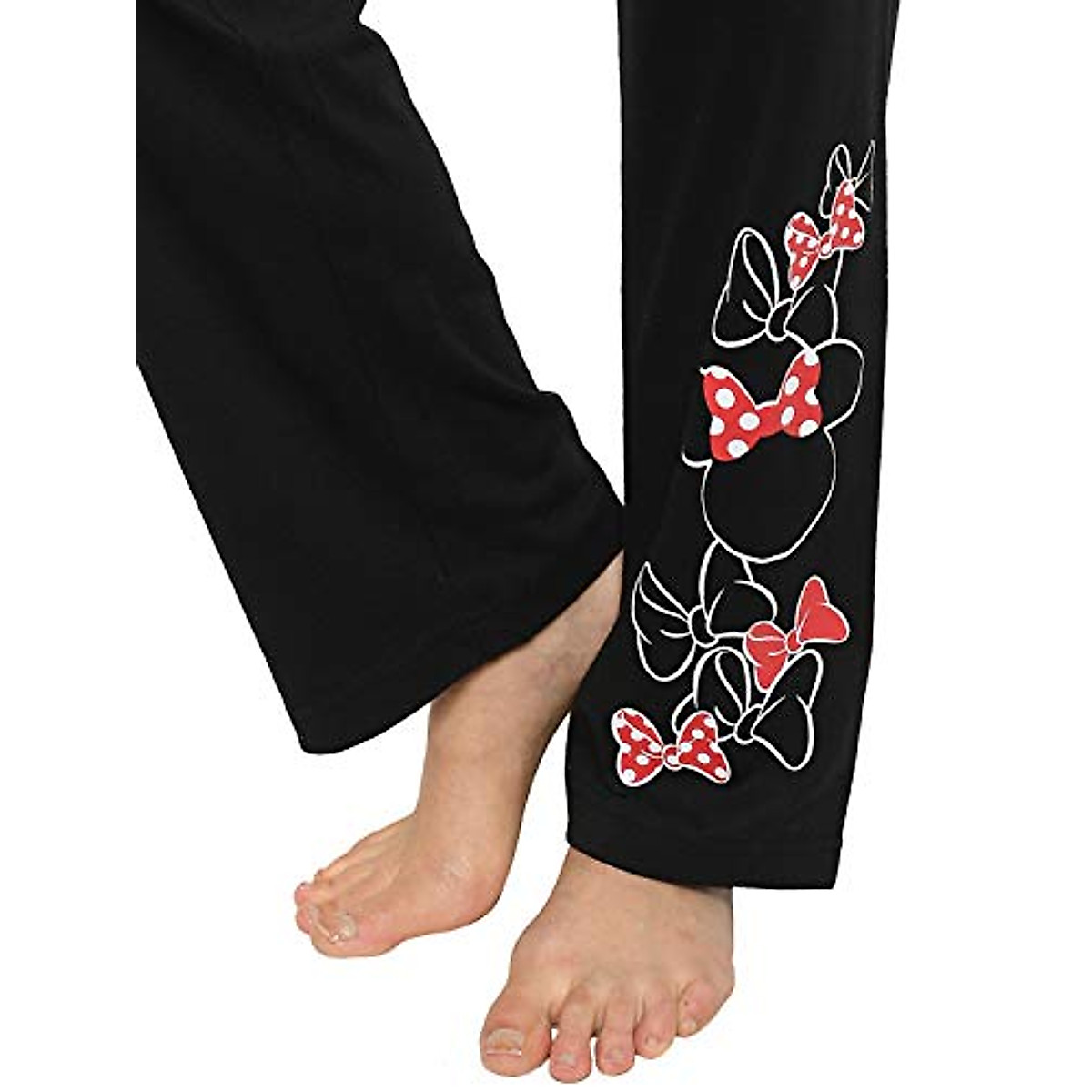 Disney Women's Pajama Lounge Set Minnie Mouse (Grey Tee & Black Pants, 3X)