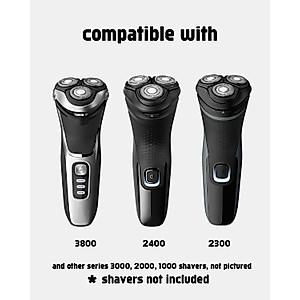 SH30 Replacement Heads for Shaver 3500 3800 2300 S3212/82 S3311/85 S1211/81, Series 3000 2000 1000 and S738, ComfortCut Shaving Heads with Durable Sharp Blade, 2 Shaver Cleaning Brushes, 12 Packs
