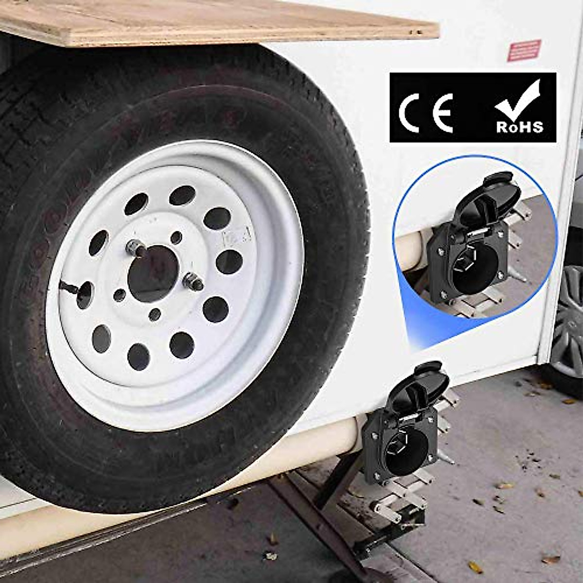 YONHAN 4 Pin to 7 Pin Adapter Trailer Light Adapter 4-Way Flat Truck to 7-Way Blade Reverse Plug Connector with Mounting Bracket for Towing Solutions