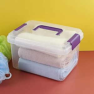 Sandmovie 5.5 Qt Storage Bins with Lids, Clear Plastic Storage Tote, 6-Pack