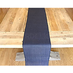 CleverDelights 12" Navy Burlap Roll - Finished Edges - 5 Yards - Jute Burlap Fabric