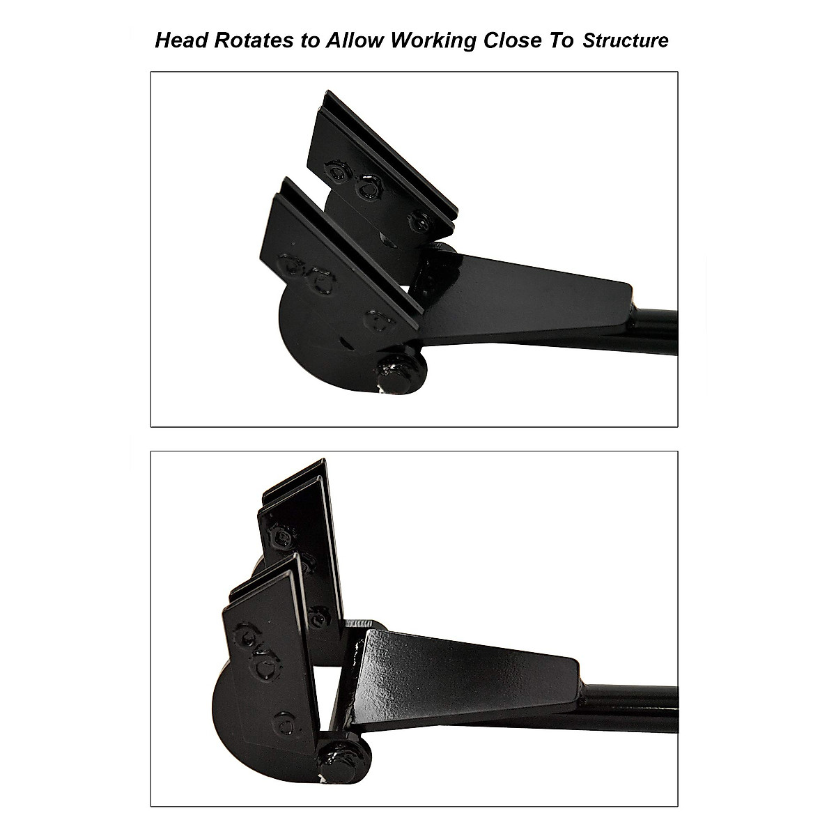 HOME-X Heavy-Duty Pallet Buster with Rotating Head, 45-Inch Powder-Coated Steel with Rubber Handle, No Assembly Required, 45" L x 6" W x 1 ¼ " H, Black