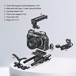 SmallRig X-T4 Camera Cage for FUJIFILM X-T4, Aluminum Alloy Cage with NATO Rail and Cold Shoe Mount for Microphone and Light CCF2808