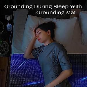 BSKJMMP Grounding Mat Earthing Pad for Twin Size Bed Carbon Mat Grounding Bed Sheets Energy Wellness Anti-Slip PU Leather with Grounding Cord, 27''×75''