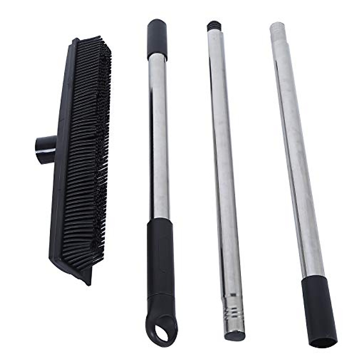 Carpet Hair Removal Broom,Multifunction Telescopic Floor Carpet Broom,Pet Hair Removal Broom, for Fluff Carpet, Hardwood Floor, Tile(Black)