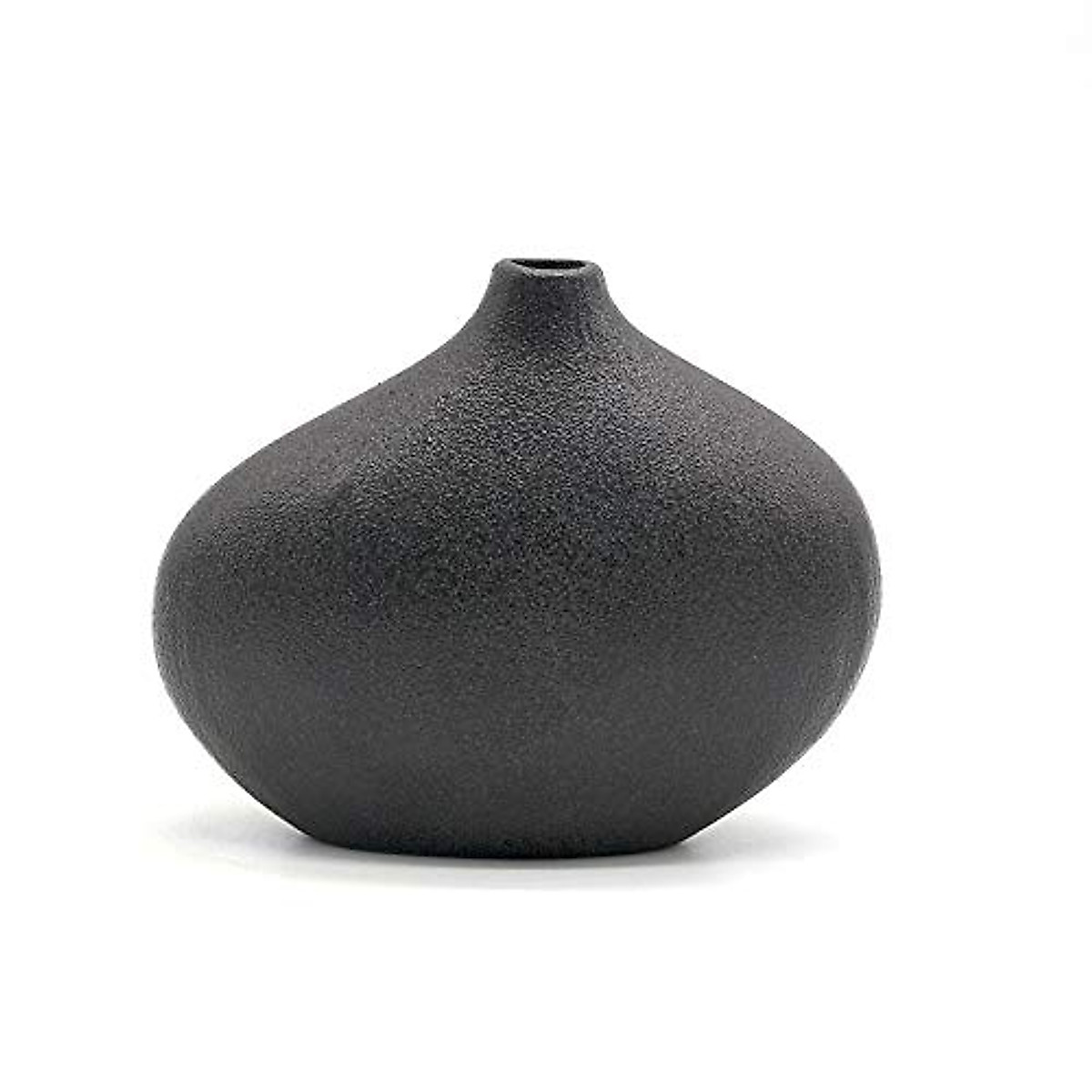 NEWQZ Decorative Vase, Small Black Ceramic Vase for Tabletop Decor, Stoneware for Floral Flower,4.7" H