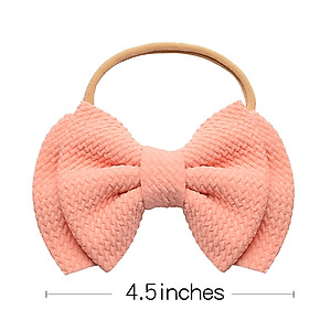 Prohouse 20 PCS Big Bows Baby Nylon Headbands Hairbands Hair Bows Elastics for Baby Girls Newborn Infant Toddler Child Hair Accessories