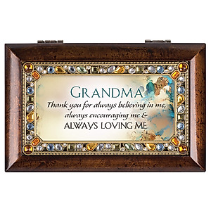 Cottage Garden Grandma Thank You for Believing in Me Amber Jewelry Petite Music Box Plays Wind Beneath My Wings