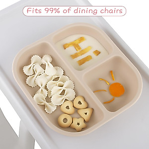 Powerful Suction Plates for Baby and Toddler,Baby Divided Plate,Christmas Plates,Non-Slip,BPA Free,Microwave & Dishwasher Safe,4 Pack Unbreakable Feeding Set