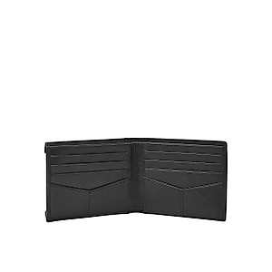 Fossil Men's Neel Leather Bifold Sliding 2-in-1 with Removable Card Case Wallet, Black, (Model: ML3888001)
