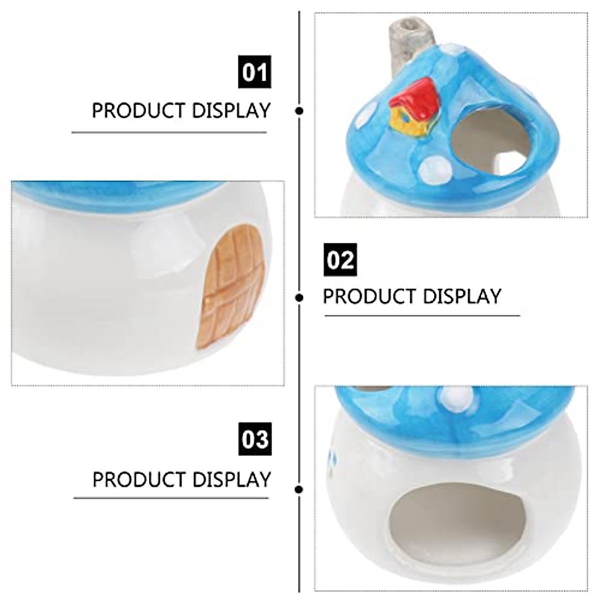 balacoo Ceramic Hamster Hideout Summer Cool Hamster Nest Mushroom Shape Pet Porcelain House for Mini Animals Guinea Pig Gerbil Ferret Syrian Hamster Chinchilla Rat