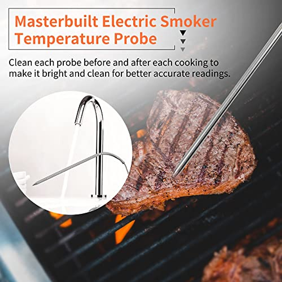 Digital Thermostat Panel Kit Replacement with Electric Smoker Temperature Probe Compatible with Masterbuilt 20070211, 20070311, 20070411 and More Digital Electric Smoker,Part Number-9907100001