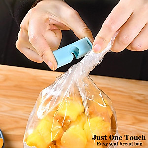 20 PCS Food Clips Bread Bag Clips for Food Storage with Air Tight Seal Grip, Squeeze and Lock Bread Bag Clips, Plastic Bag Closure Clips, Chip Clips, Snack Clips, Plastic Heavy Seal Grip