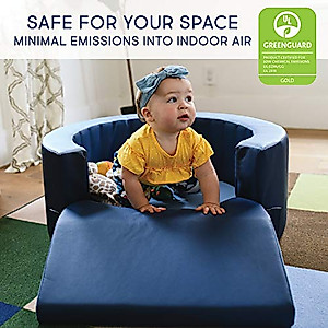 Factory Direct Partners 10422-NVPB SoftScape Lil Personal Space, Cozy and Safe Foam Retreat for Babies and Toddlers to Read, Snack, or Relax - Navy/Powder Blue