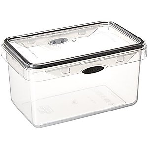 Misco PNC59RT Rectangle Press N Click Food Container, 7.4 Cup, Clear/Grey Trim