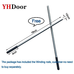 Pair of 2" Garage Door Torsion Springs with Non-Slip Winding Bars, Quality Precision Electrophoresis Black Coated, Minium Life 18,000 Cycles (.243" x 2" x 31")