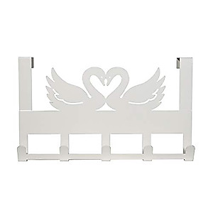 Mango Steam Over-The-Door Organizer Hanger for Towels, Hats, Hoodies, Coats, Backpacks, & Keys (Swan, White)
