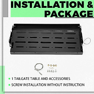 KUAFU Rear Foldable Door Tailgate Table Compatible with 2007-2018 Jeep Wrangler JK Luggage Storage Rack Cargo Carrier Shelf Black Steel Support up to 75lbs