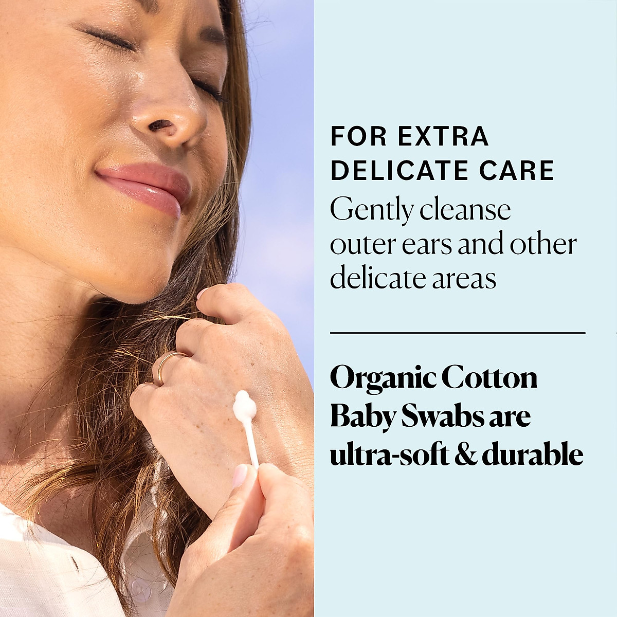 Sky Organics Organic Baby Cotton Swabs for Baby, 100% Pure Organic Cotton, GOTS Certified Organic Cotton, 60 Count