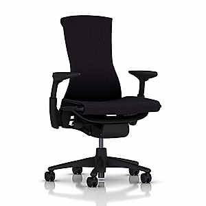 Herman Miller Embody Ergonomic Office Chair | Fully Adjustable Arms and Carpet Casters | Black Balance
