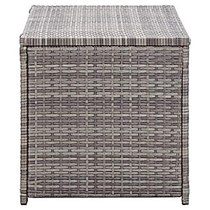 Canditree Outdoor Large Storage Box Rattan, Deck Box Storage Container for Patio Poolside Garden (39.4"x19.7"x19.7")