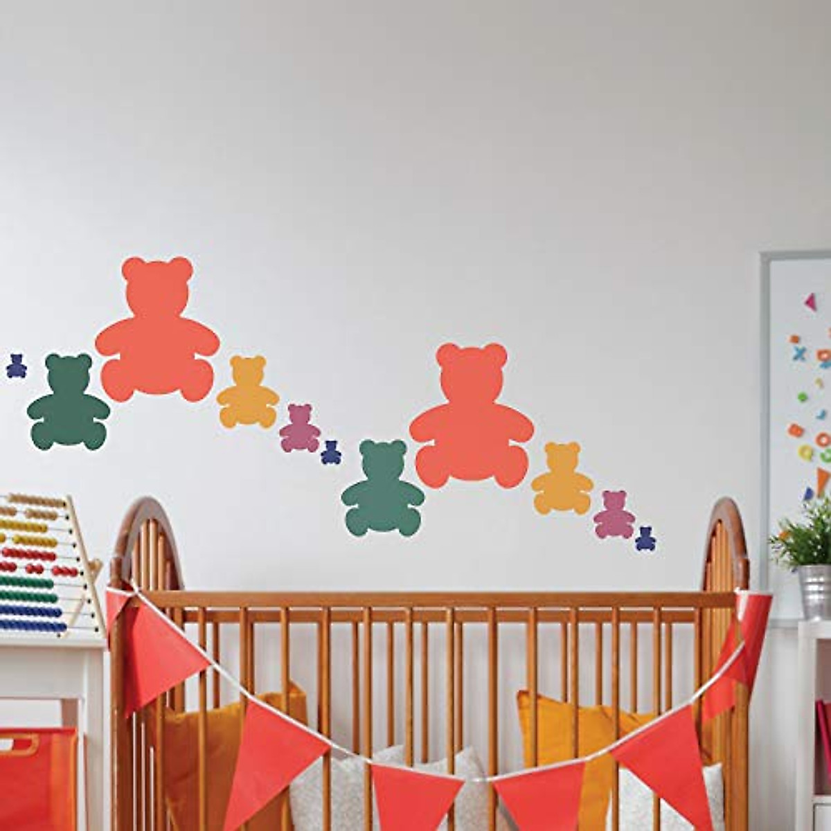 NAKLEO 5 pcs Reusable Plastic Stencils - Teddy Bear Plush - 13.4" to 3.5" - Pattern Children Kids Painting Template Room Decor - Craft DIY Wall Furniture