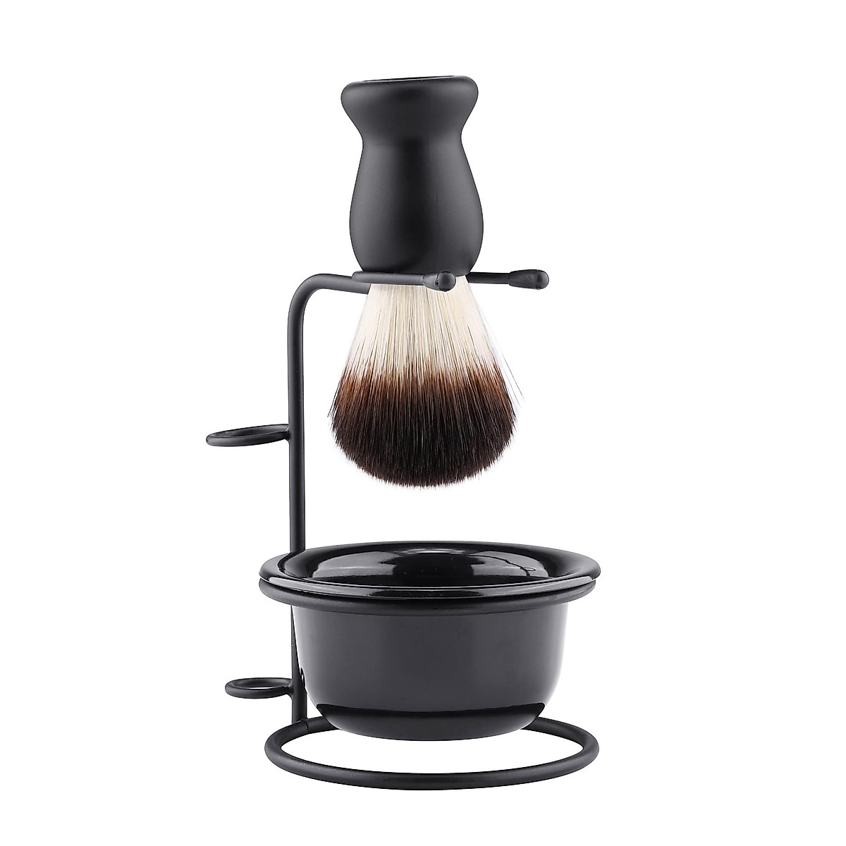 CCbeauty Mens Shaving Brush and Bowl Kit, 4-IN-1 Shave Brushes Set with Soap Cup, Badger Hair Shaving Brushes&Stand Holder, Safety Razor, Dad Husband Boyfriend Birthday Valentines Day Gifts for Him