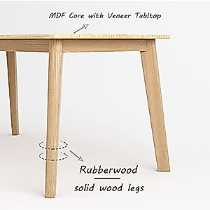 IOTXY Simple Wooden Writing Desk - Freestanding Modern PC Laptop Computer Workbench with Solid Wood Legs for Home Office, TV Table, 31.5" Width Music Live Desk in Raw Wood Color