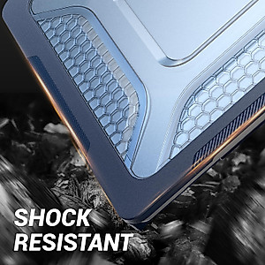 SEYMAC stock MacBook Air 15 inch Case 2024/2023 Release A3114/A2941 M3/M2 Chip, Shock-Absorbing Protection Case with Folding Stand &Mouse Pad/Bag for MacBook Air 15” A3114/A2941 M3/M2 Chip (Blue)