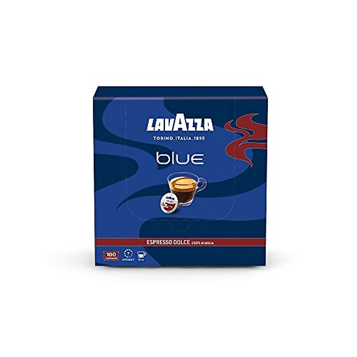 Lavazza BLUE Capsules, Espresso Dolce Coffee Blend, Medium Roast, 28.2-Ounce Boxes (Pack of 100)