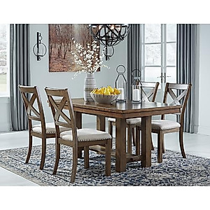 Signature Design by Ashley Moriville Modern Farmhouse 19" Upholstered Dining Room Chair, 2 Count, Brown