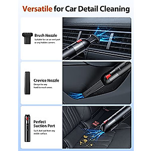 CAFELE Car Vacuum Cordless Rechargeable, 【Instant Car Interior Clean】Portable 7500mAh Wireless Handheld Car Vacuum Cleaner, Mini Battery Operated Car Vacuum for Pet Hair, Food Crumbs, Detail Cleaning