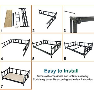 LXLA Deluxe Large Dogs Bed, Metal Elevated Pet Cot with Soft Mat, Adjustable Height Non Slip Foot, for Medium & Large Dogs, Easy Install (Size : L 101×68×30cm)